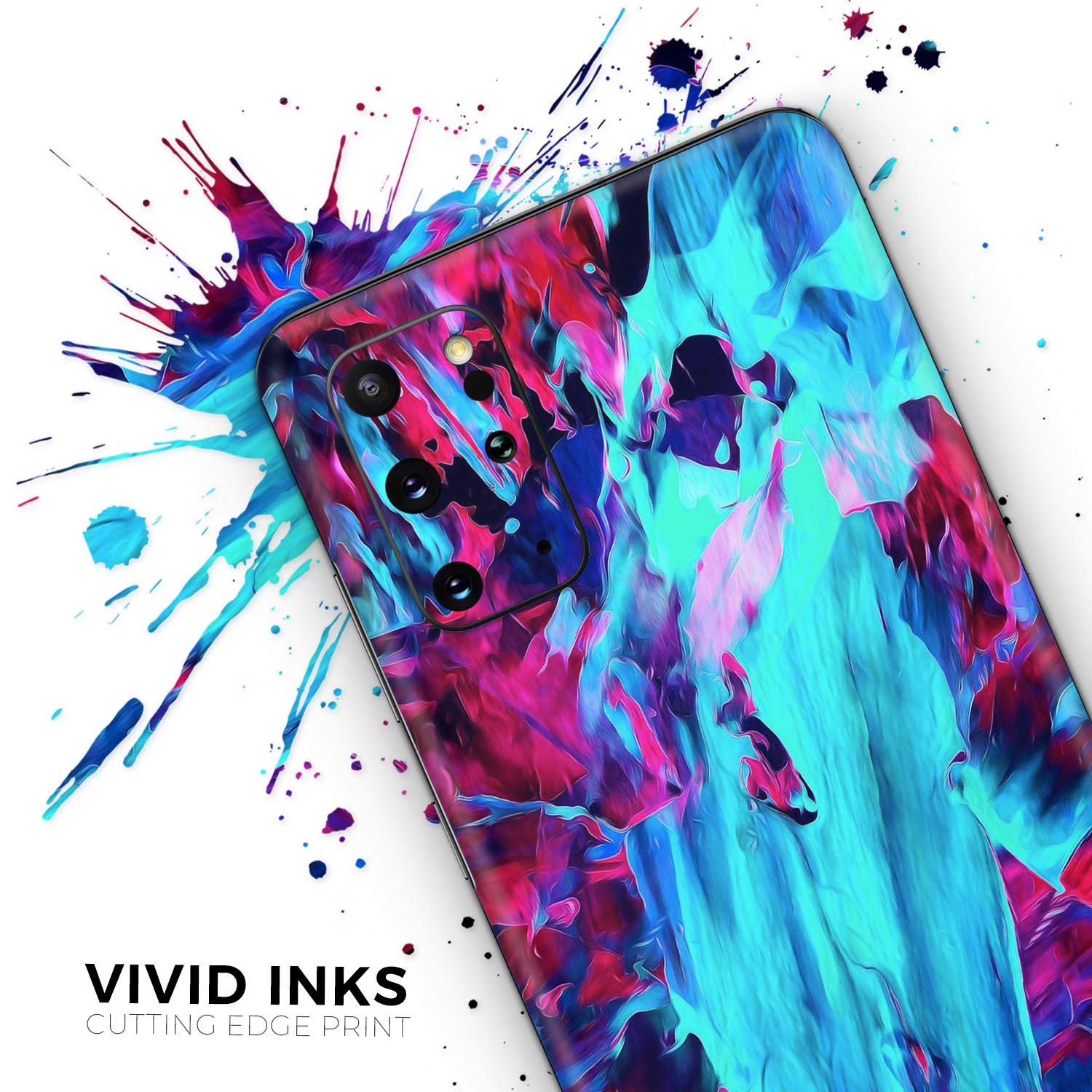 DesignSkinz Liquid Abstract Paint Remix V32 Protective Vinyl Decal Wrap Skin Cover Compatible with The Samsung Galaxy S20 (Screen Trim & Back Glass Skin)