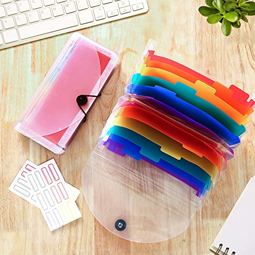2 Pack 13 Pockets Accordion File Organizer, A6 Plastic Coupon Organizer Wallet Mini Expanding File Folder for Cards, Coupons, Receipt, Tax Item (2 Packs)