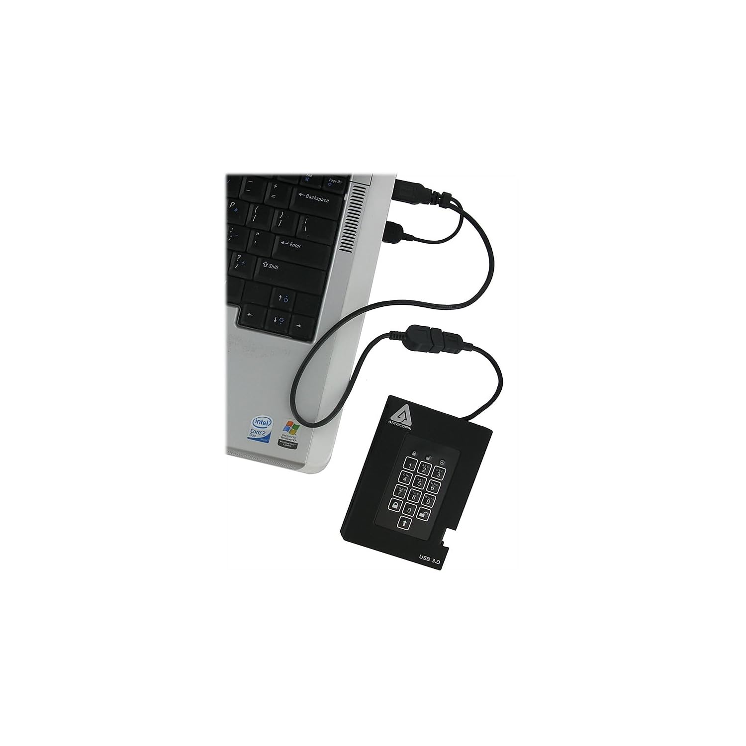 Apricorn 2TB Aegis Padlock Fortress FIPS 140-2 Level 2 Validated 256-Bit Encrypted USB 3.0 Hard Drive with PIN Access (A25-3PL256-2000F)