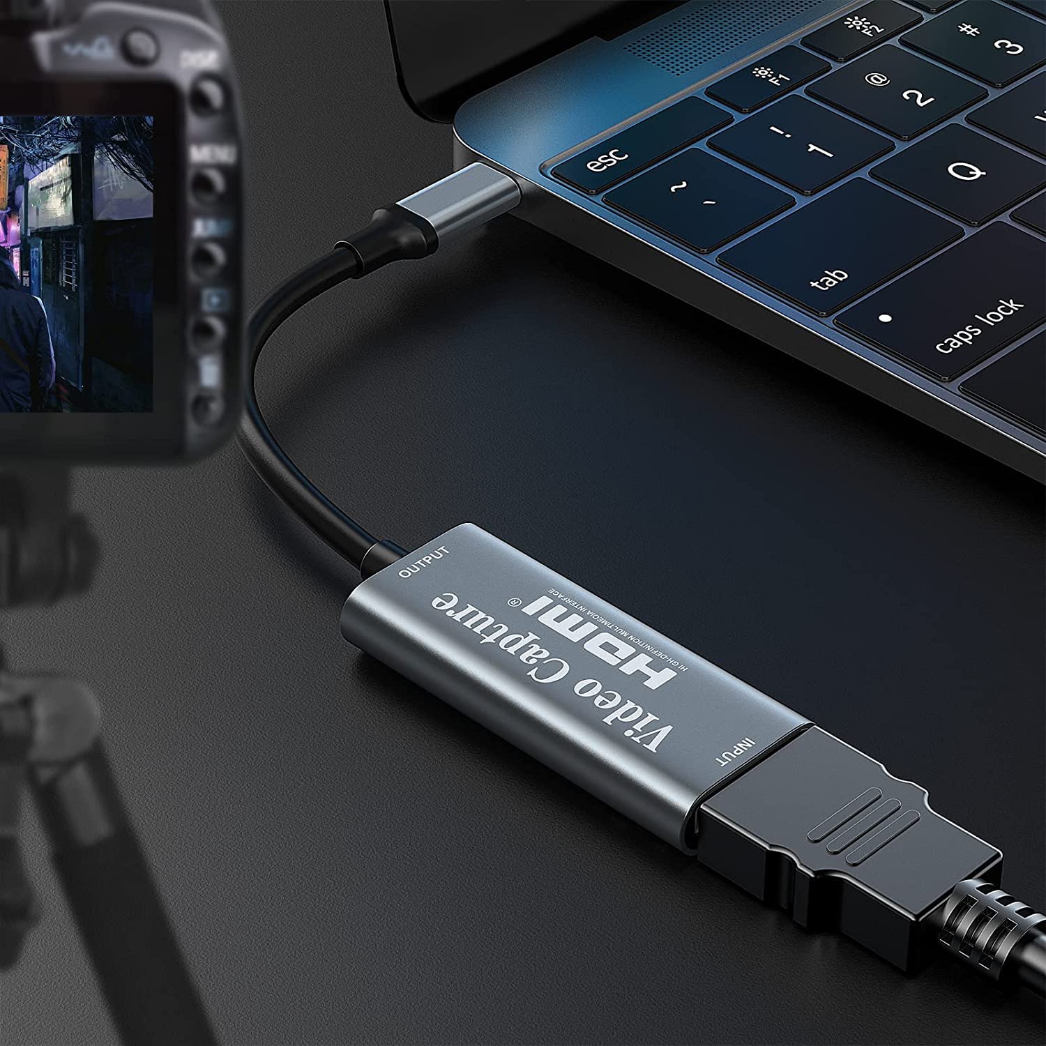 Papeaso Video Capture Card, Video Recording Card Wonderful 4K HDMI to 1080P USB C for Gaming Streaming TV Recorder, for Windows Mac OS System with USB C Adapter to Adjust PS4, Switch, Xbox1