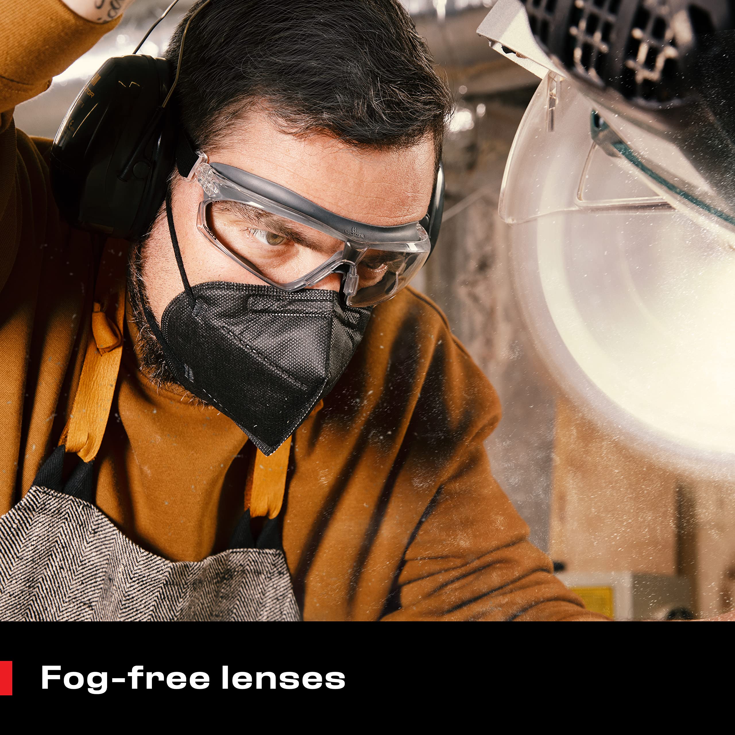 NoCry Anti Fog Safety Goggles for Women with Premium Anti Scratch Coating; ANSI Z87 Certified Chemistry Goggles, Protective Goggles with Adjustable Headband β Perfect Dust Goggles and Science Goggles