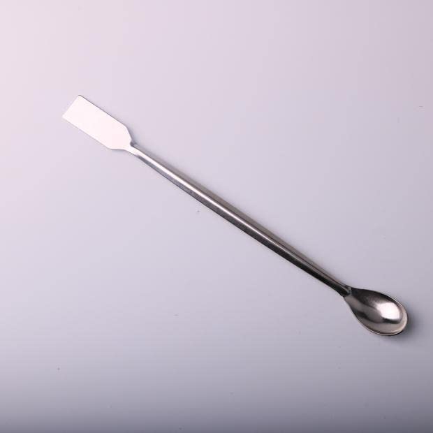 5 Pieces 20cm Stainless Steel Lab Spoon Spatula 2 in 1 Long Handle Laboratory Sampling Spoon Mixing Spatula Double-Ended Reagent Sampling Spoon Lab Spatulas for Experiment Lab Use