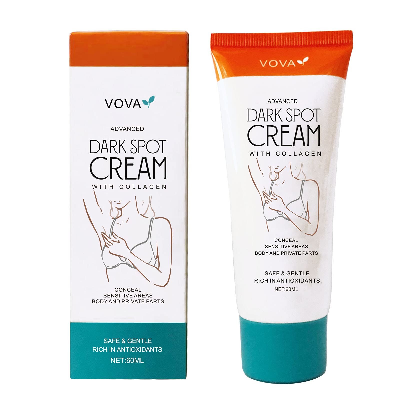 ROUSHUN Underarm Cream, Body Cream - Nourishes Moisturizes Underarm, Neck, Knees, Elbows, Between Legs 2 fl.oz