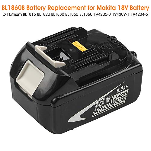 2 Packs 18 Volt 6.0Ah Lithium BL1860B Replacement Battery Compatible with Makita 18V Battery LXT BL1815 BL1820 BL1830 BL1840 BL1845 BL1850 with LED Inidcator
