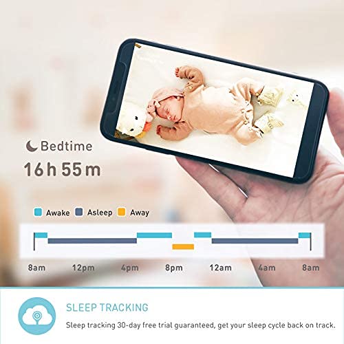 Lollipop Baby Monitor with True Crying Detection (Cotton Candy) - Smart WiFi Baby Camera - Camera with Video, Audio and Sleep Tracking Bundled with Portable Pacifier Holder