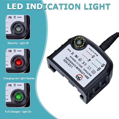 20 Volt LithiumIon Battery Charger LCS1620 for Black & Decker for Porter Cable for STANLEYBattery 14.4V 18V 20 Volt Batteries LBXR20 LBXR20-OPE LB20 LBX20 LBXR16 US Plug laipuduo