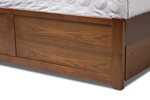 Baxton Studio Garonne Storage Platform Bed, Queen, Walnut Brown