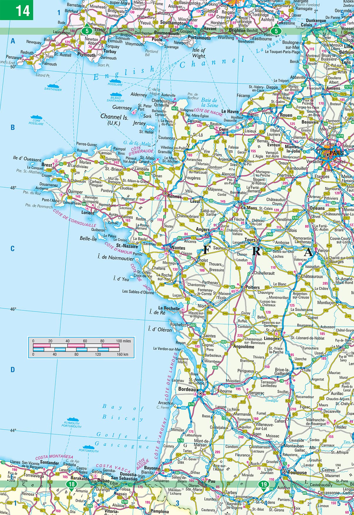 2023 Philip's Easy to Read Multiscale Road Atlas Europe: (A4 Spiral binding)