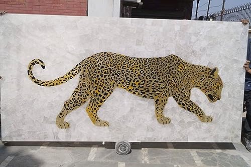 30 x 60 Inches Rectangle Shape Marble Dining Table Top White Quartz Stone Resin Art Bathroom Slab from Indian Cottage Art and Crafts