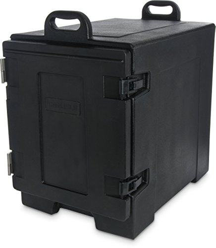 Carlisle PC300N03 Cateraide End-Loading Insulated Food Pan Carrier, 5 Pan Capacity, Black + 10201B07 StorPlus Full Size Polycarbonate Food Pan, 4 Deep, Clear
