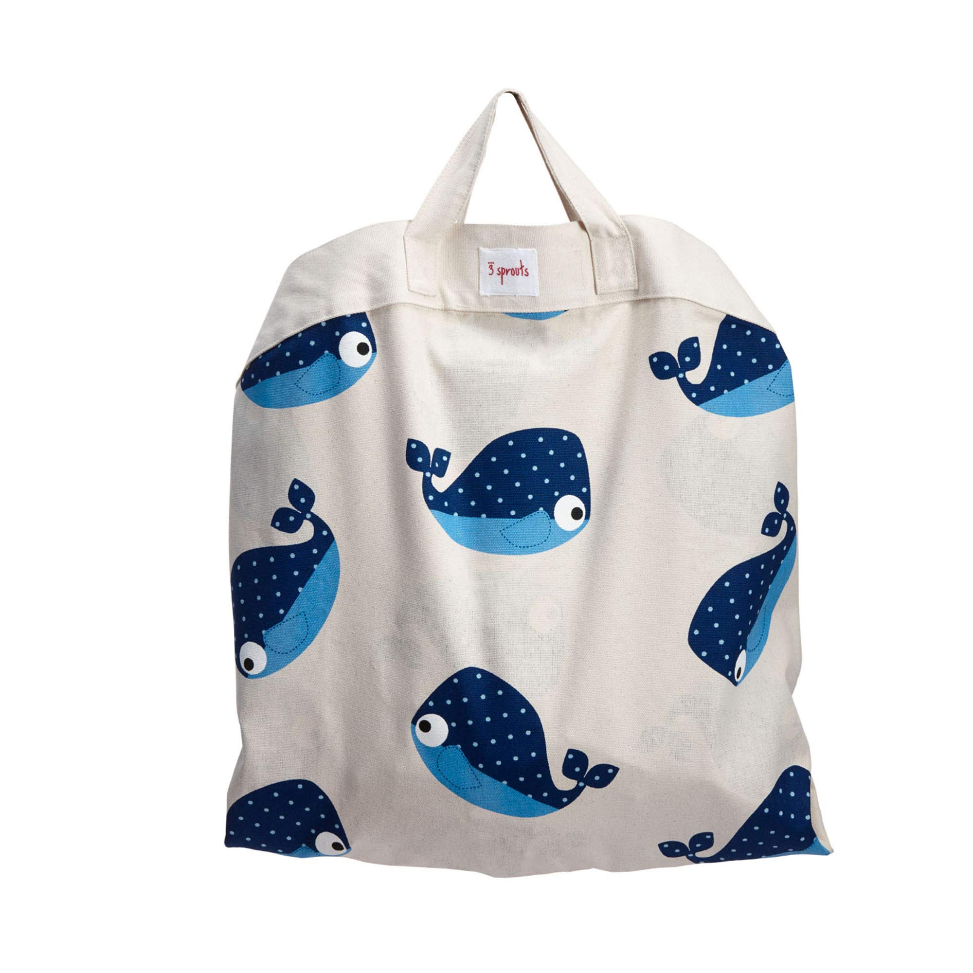 3 Sprouts Play Mat & Toy Storage Bag - Large Portable Toy Organizer, Kids Toy Bag for Boys & Girls - Playroom Storage & Activity Mat, Whale