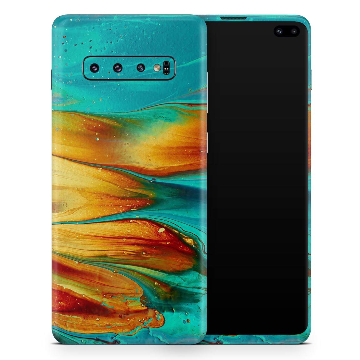DesignSkinz Liquid Abstract Paint V60 Protective Vinyl Decal Wrap Skin Cover Compatible with The Samsung Galaxy S20 (Screen Trim & Back Glass Skin)