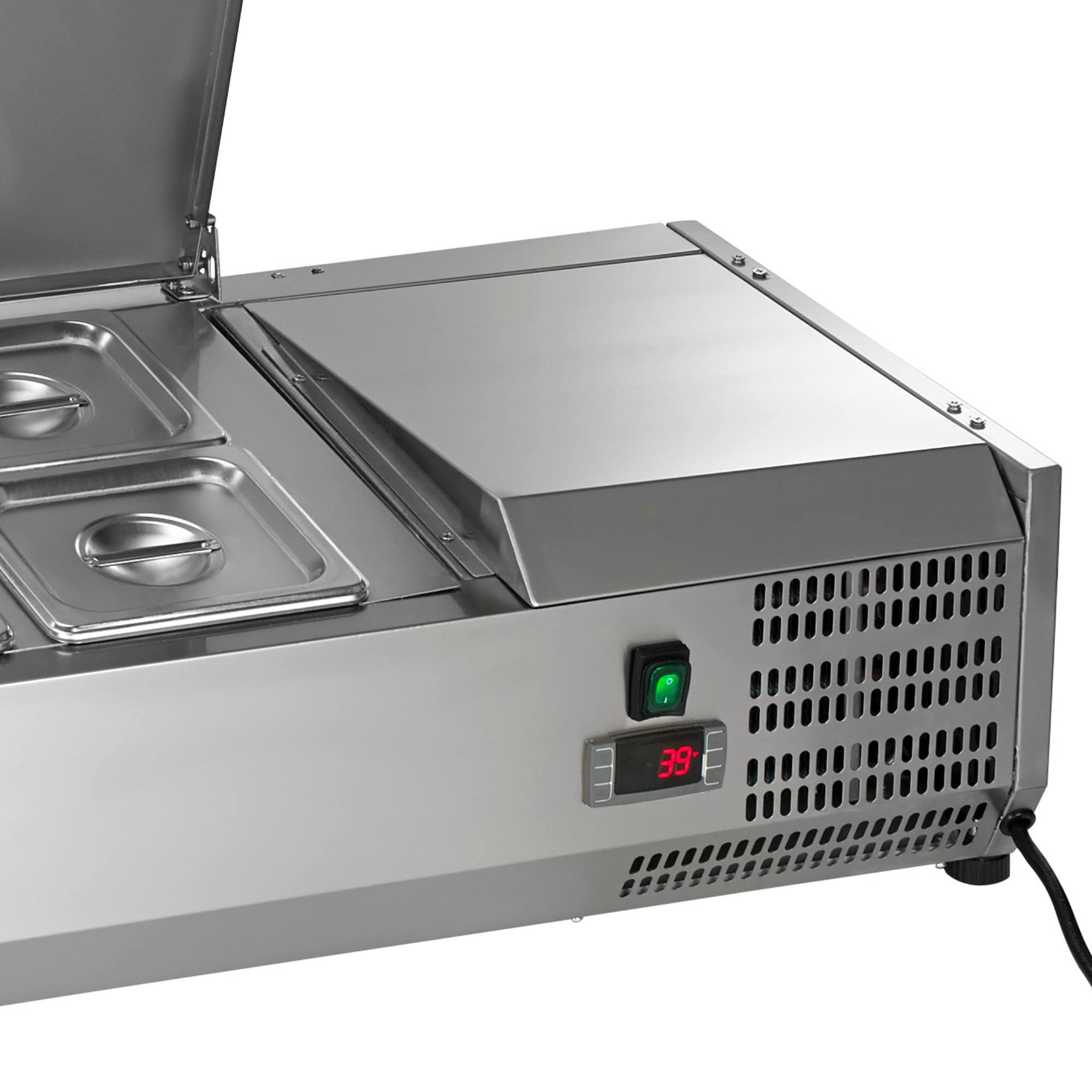 Arctic Air ACP40 40" Countertop Refrigerated Sandwich/Salad Condiment Prep Table Station, 6 Pans, Stainless Steel, 115v