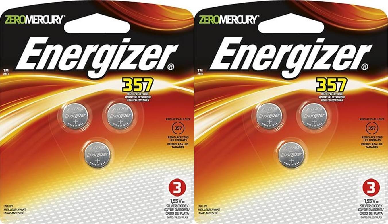 2 Packs of Energizer 357BP-3 Watch/electronic Batteries