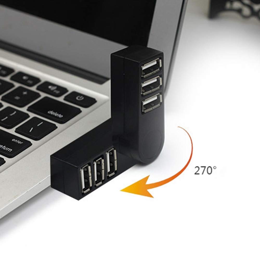 Lysee HDMI Cables - 270 Degree Rotatable High Speed 3 Ports USB HUB 2.0 USB Splitter Adapter for Notebook/Tablet Computer PC Peripherals - (Length: as pic)