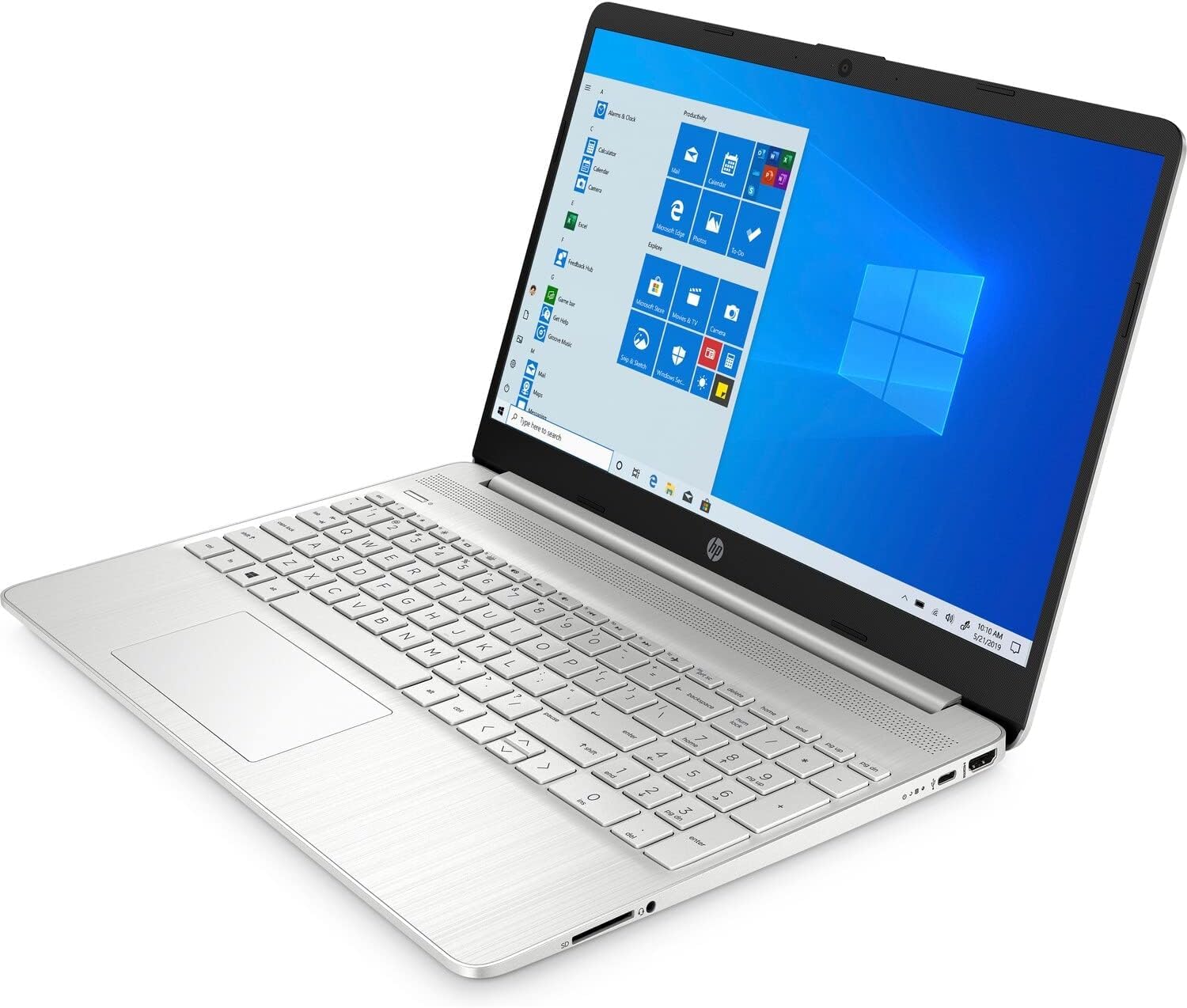 HP 15.6 Inch Touchscreen Laptop Notebook Intel Pentium Gold 7505 8GB DDR4 RAM 256GB SSD Backlit Numeric Keypad Windows 11 Home S HDMI USB-C SD Card Reader Natural Silver Computer 15-dy2005tg (Renewed)