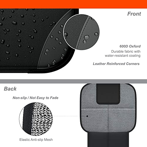 Luckybay Car Seat Protector, 2 Pack Kids Seats Protector XL Size with Thickest Padding and Non-Slip Backing, 2 Mesh Pockets, Durable, Waterproof 600D Fabric, PVC Leather for Baby, Kids, Pet (2 Pack)