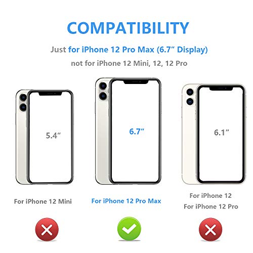 ONETOP Compatible with iPhone 12 Pro Max Wallet Case with Card Holder,PU Leather Kickstand Card Slots Case, Double Magnetic Clasp and Durable Shockproof Cover 6.7 Inch(Rose Gold)