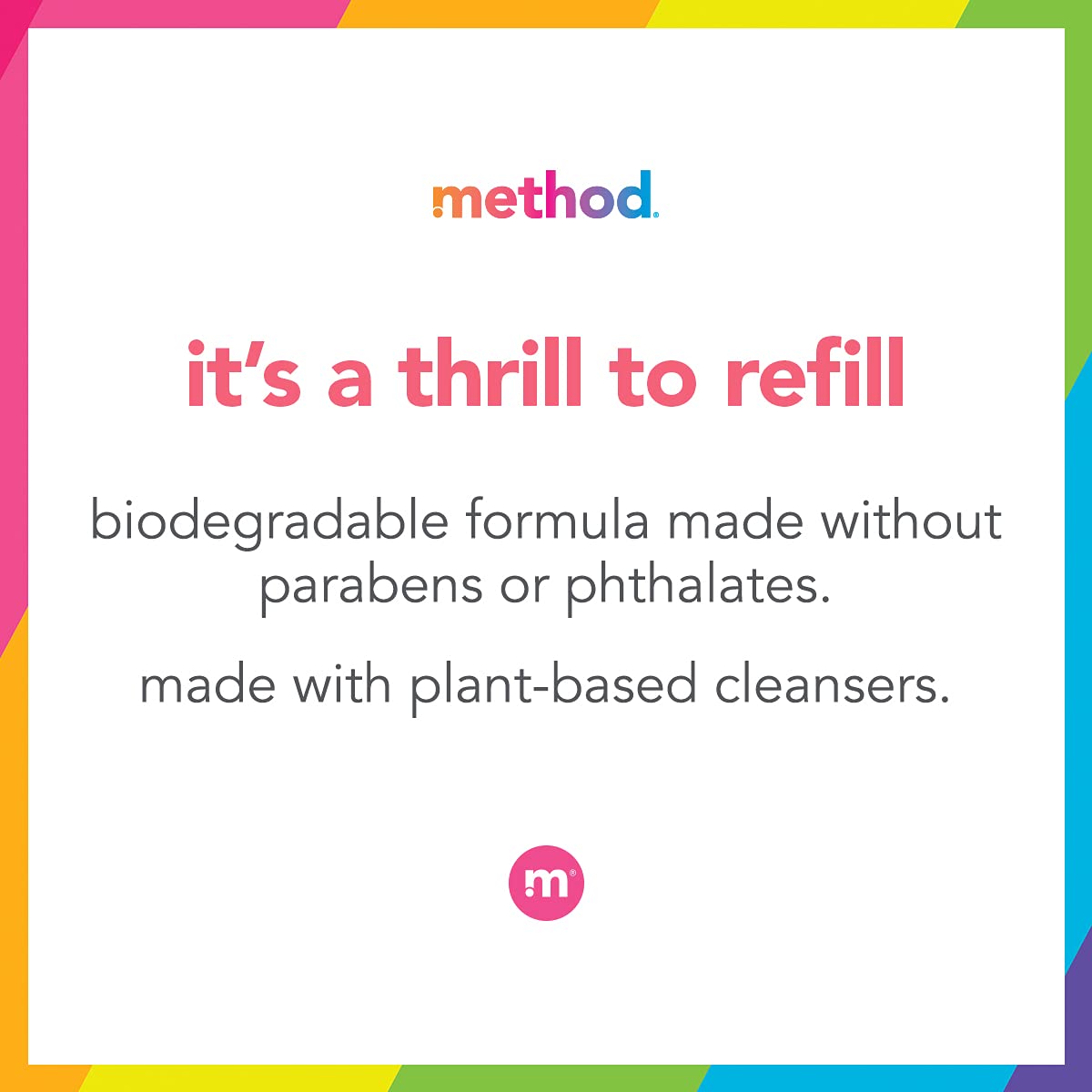 Method Foaming Hand Soap Refill, Free + Clear Recyclable Bottle, 28 oz, 4 pack