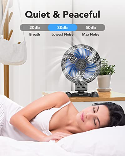 AaoLin USB Desk Fan, Table Fan with CVT Variable Speeds, Quiet Portable, Desktop Mini Personal Fan for Room, Home, Office