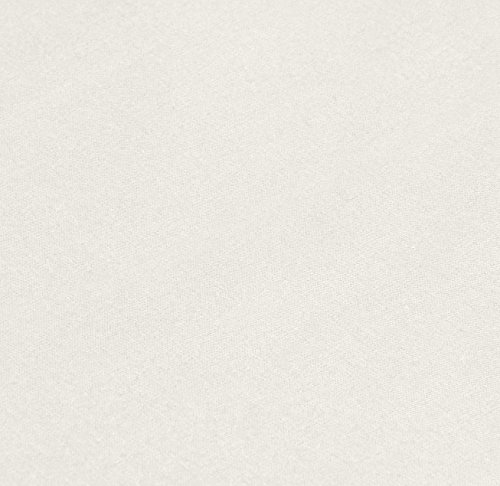 Amazon Basics Everyday 100% Cotton Fitted Sheet, Ivory 90 x 200 x 30 cm