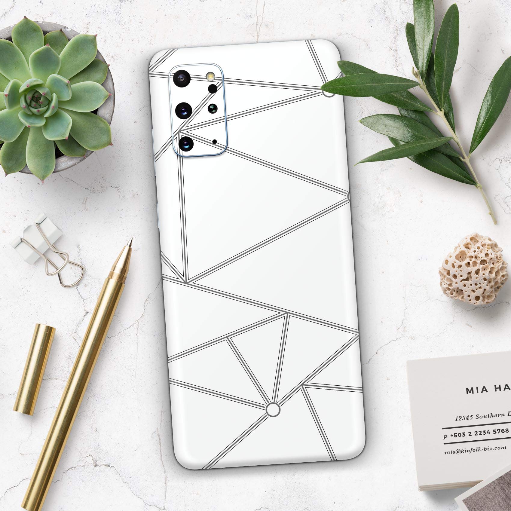 DesignSkinz Simple Connect Protective Vinyl Decal Wrap Skin Cover Compatible with The Samsung Galaxy S20 (Screen Trim & Back Glass Skin)