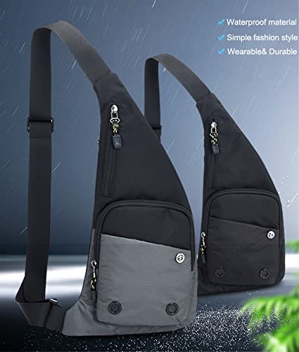 ARMADIO Waterproof Messenger Bag Sling Backpack Crossbody Shoulder Bag Travelling Hiking Daypack (Dark Green)