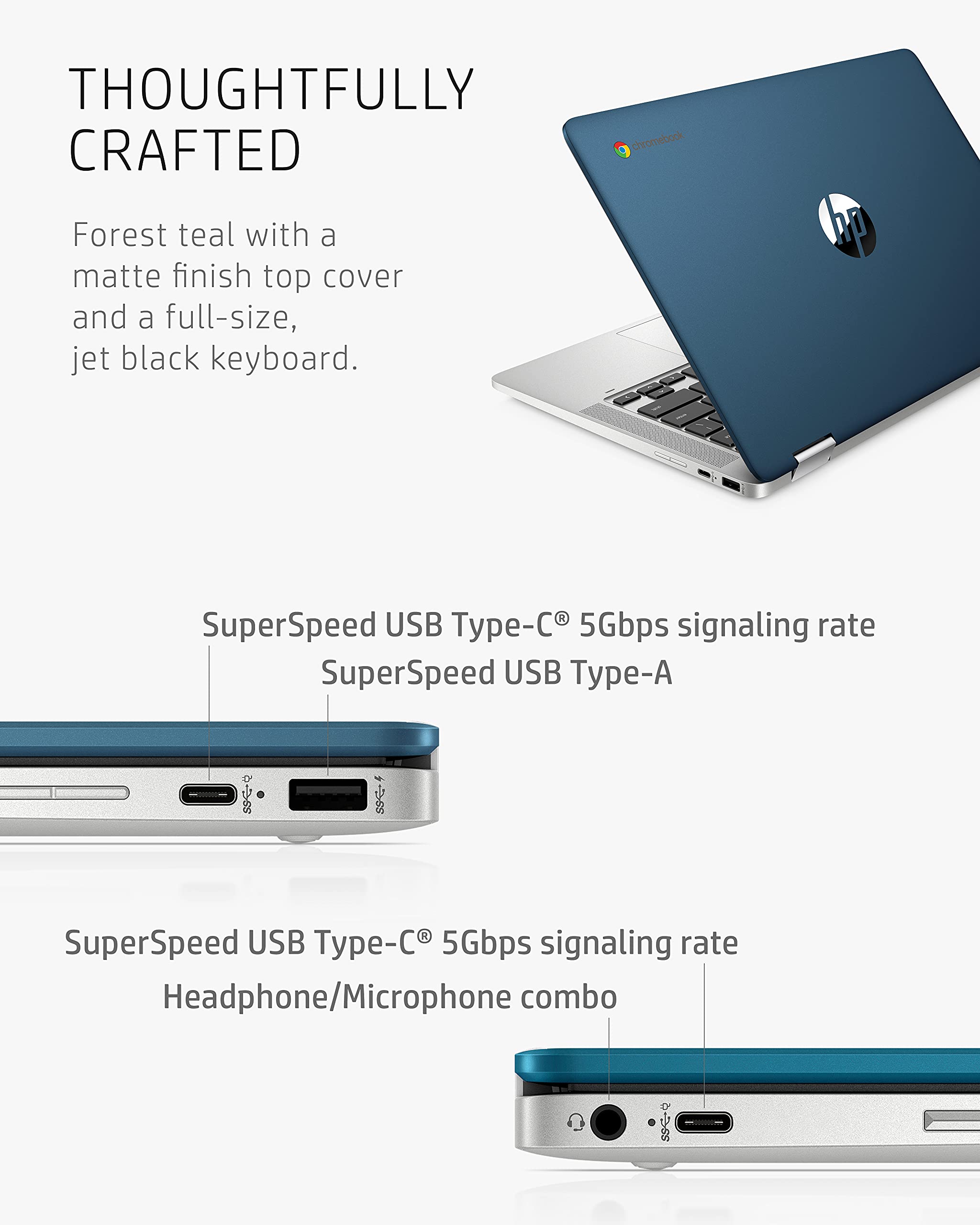 HP Chromebook 360 14a 2-in-1 Laptop, Intel Celeron Processor, 4 GB RAM, 32 GB eMMC, 14” HD (1366 x 768) Chrome OS, Webcam & Dual Mics, Work & Play with Long Battery Life (14a-ca0060nr, 2021)