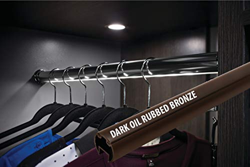 15" Lighted Round Wardrobe Tube Kit, Oil Rubbed Bronze - LED Closet Light - Custom Size