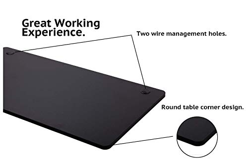 UNICOO Melamine 55.1 x 27.6 Inch Universal Table Top for Standard and Sit to Stand Height Adjustable Home and Office Desk Frames (Tabletop 55 - Black)