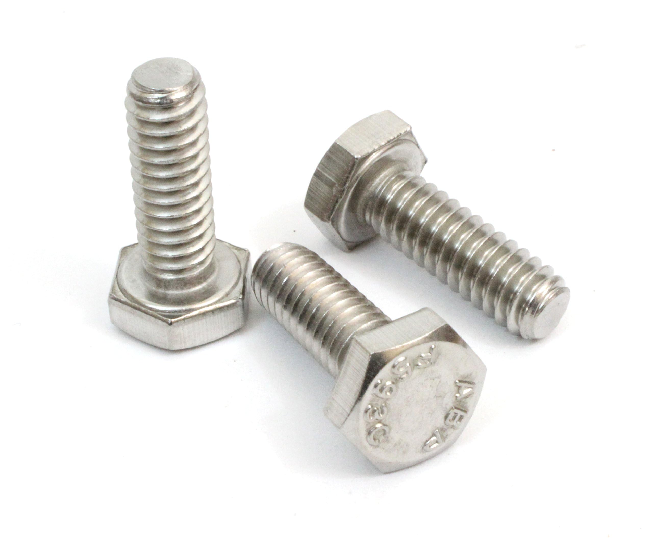 Bolt Dropper 1/4" x 3/4" Stainless Steel Hex Bolts, (100pcs), 18-8 (304) S/S, by Bolt Dropper.