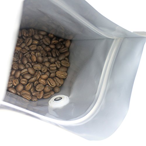 AwePackage High Barrier 16 oz Foil Stand up Zipper Pouch Coffee Bag with Valve (20, Matte Black)