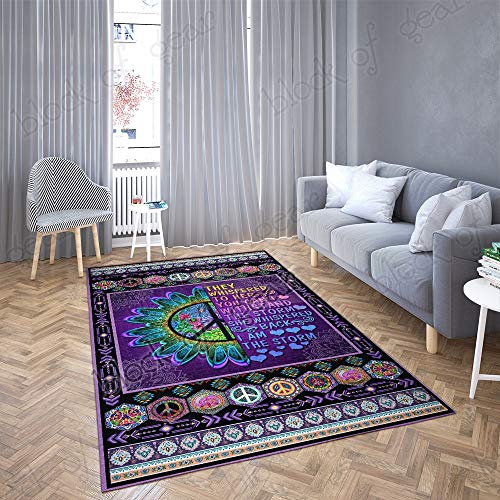 Area Rug-I Am The Storm, Hippie Living Room Rug THH1213, 5' x 8' Fluffy Carpets for Bedroom Shaggy Floor Modern Rug Home Decor Mats