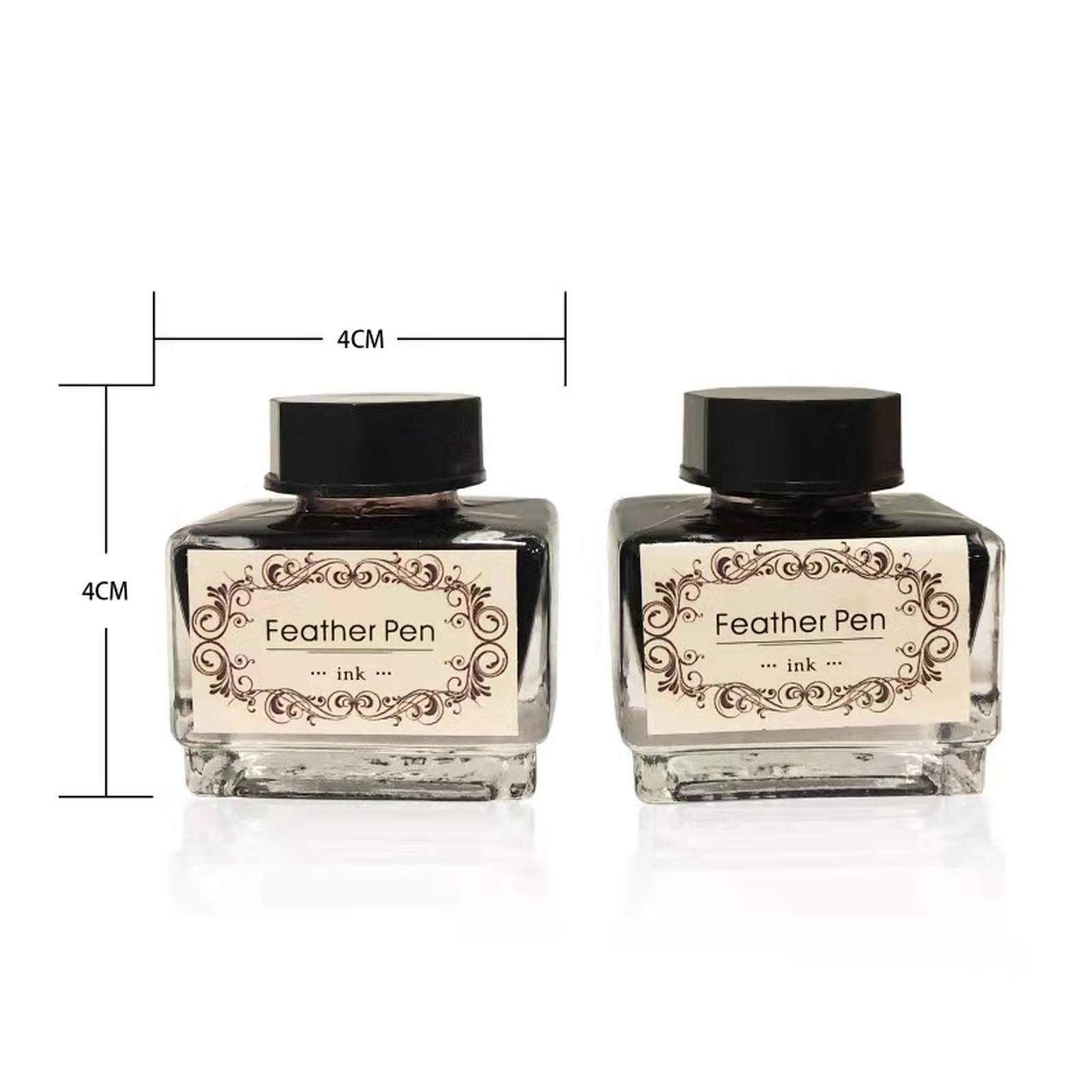 2 Pack Black Calligraphy Ink Fountain Pen Ink India Ink No Carbon No Blocking Calligraphy Pen Ink Suitable for Feather Quill Pen Dip Pen Drawing Pens 15ml X 2