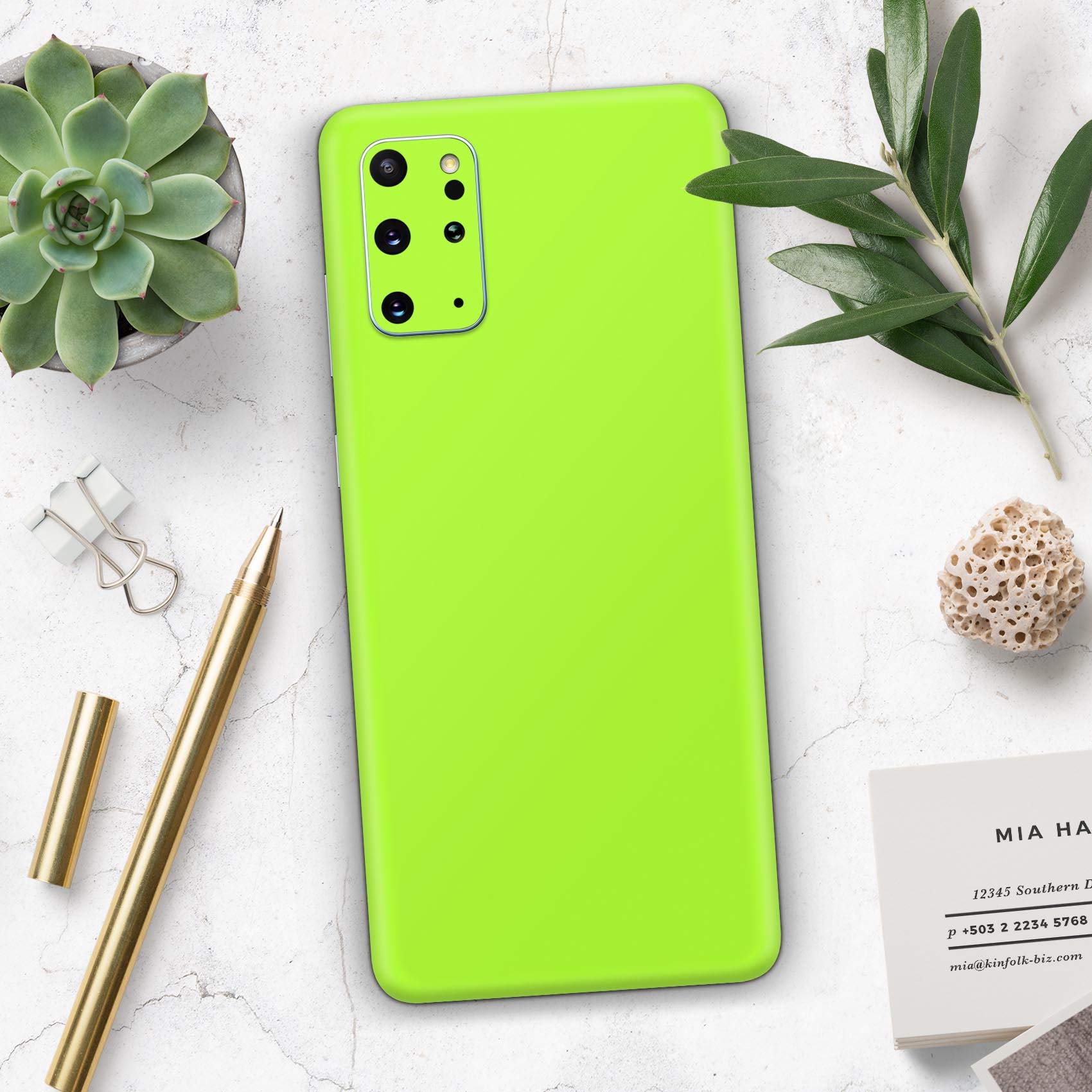 DesignSkinz Solid Green V3 Protective Vinyl Decal Wrap Skin Cover Compatible with The Samsung Galaxy S20 (Screen Trim & Back Glass Skin)