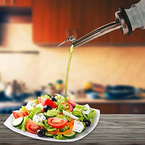 Axe Sickle 6 Pcs Oil Spout Liquor Pourers Bottle Spout Speed Pourer Olive Oil and Vinegar Stopper Spout for About 3/4" Bottle Mouth, with Flip Top