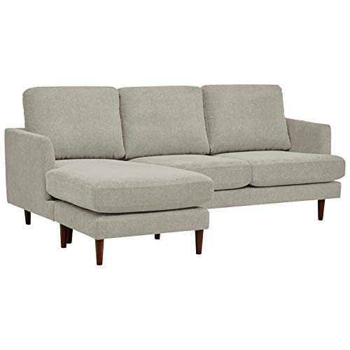 Amazon Brand β Rivet Goodwin Modern Reversible Sectional Sofa Couch, 88.6"W, Light Grey