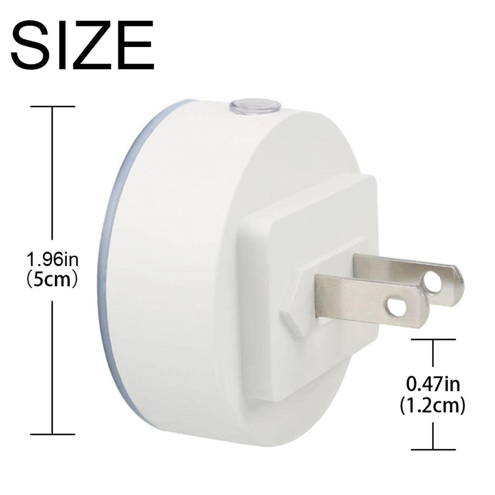 2 Pack Plug-in Nightlight LED Night Light with Dusk-to-Dawn Sensor for Kids Room, Nursery, Kitchen, Hallway Vintage Global Maps Infographic