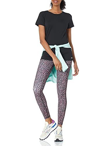 Amazon Essentials Women's Tech Stretch Short-Sleeve Crewneck T-Shirt (Available in Plus Size), Pack of 2, Black/Dark Grey Space Dye, X-Large