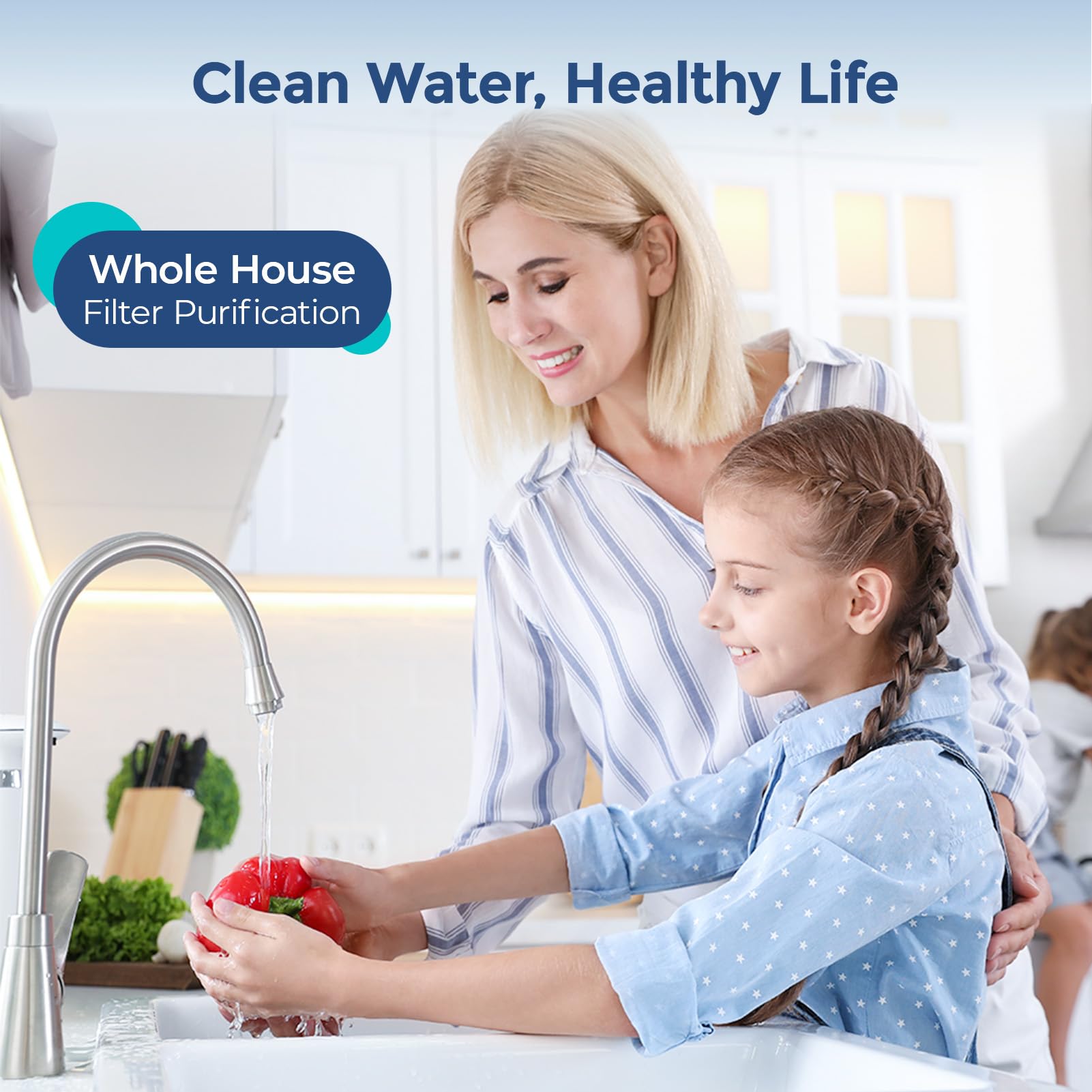 5 Micron 4.5"x20" Sediment Filter for Well Water, Whole House Water Filter Replacement for iSpring FP25B, Pentek DGD-5005-20, PUREPLUS PP20BB, 2 Pack