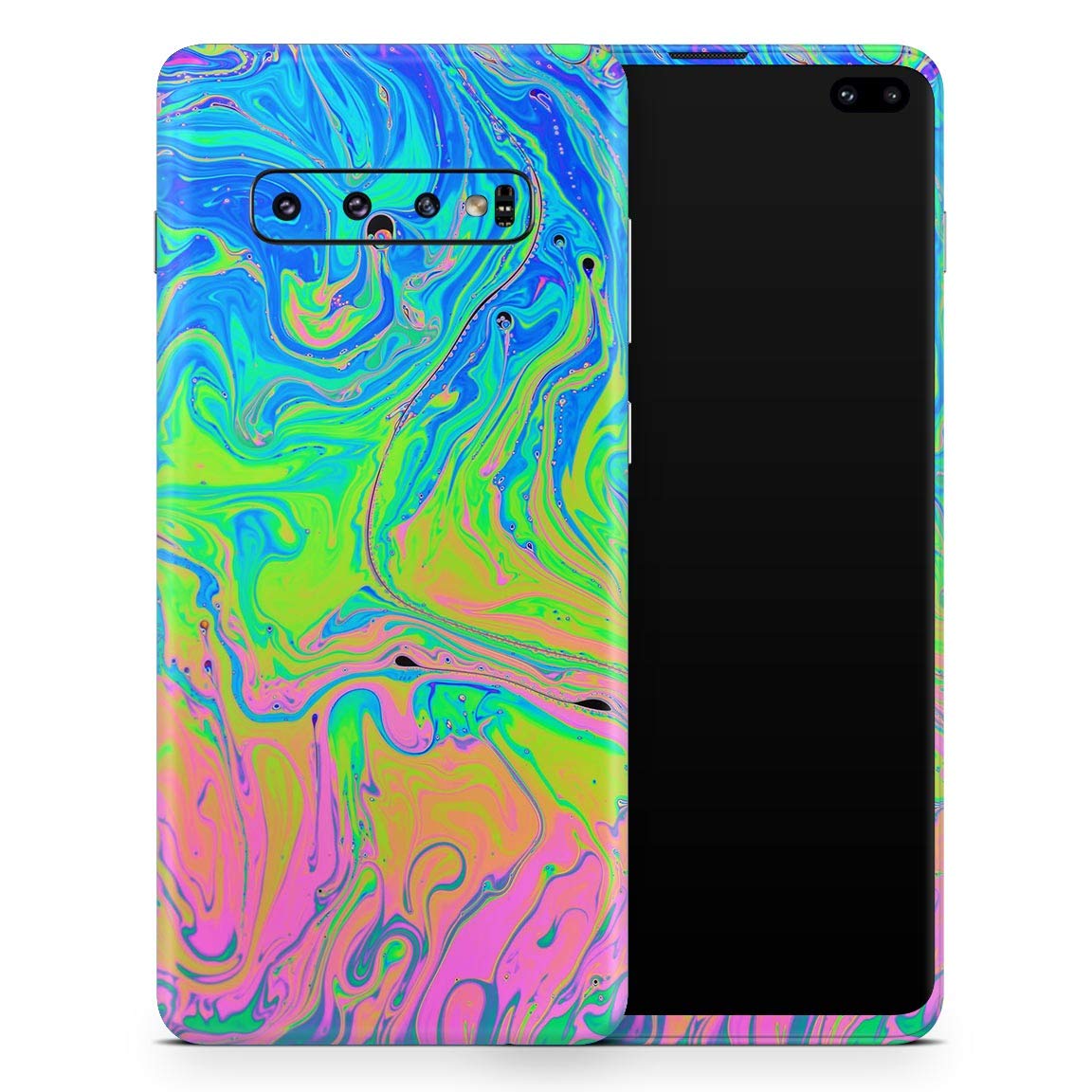 DesignSkinz Neon Color Swirls Protective Vinyl Decal Wrap Skin Cover Compatible with The Samsung Galaxy S20 (Screen Trim & Back Glass Skin)