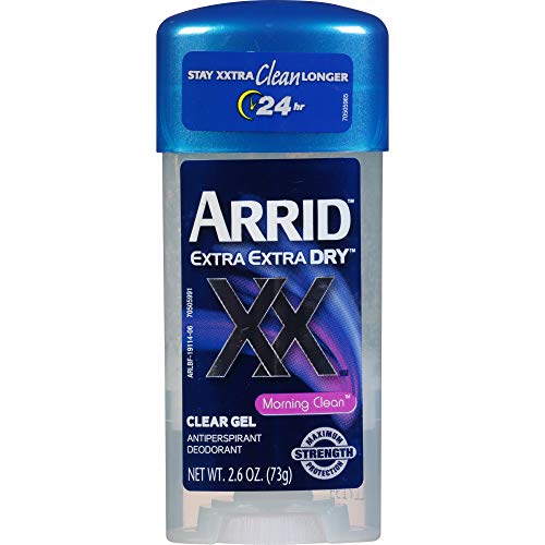 Arrid XX Extra Extra Dry Clear Gel Antiperspirant Deodorant, Morning Clean , 2.6 Oz, Pack of 6