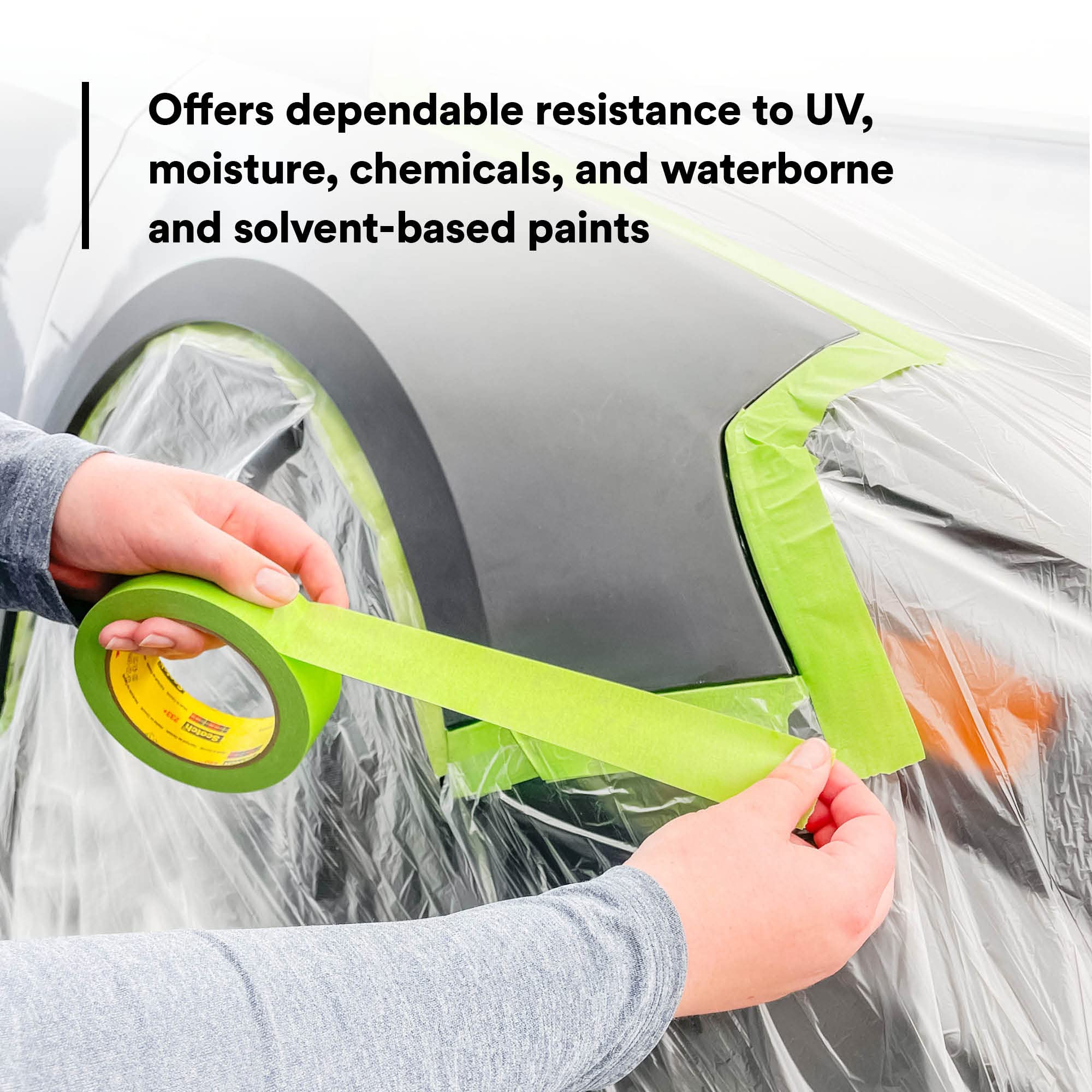 3M Scotch Performance Masking Tape 233+ 26340, Moisture Resistant, Flexible, Green Color, 48 mm x 55 mββ, 12/Case