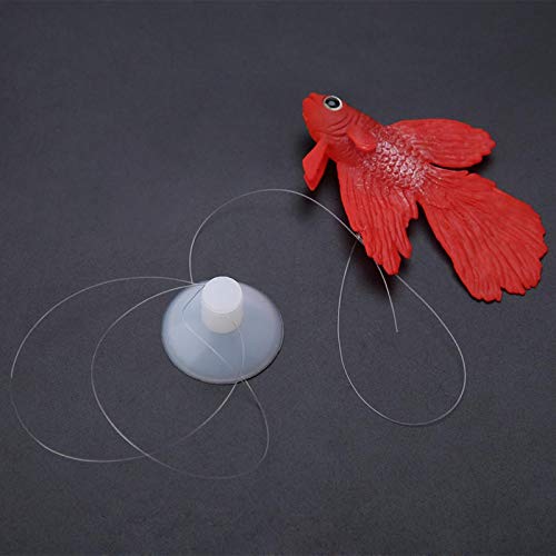 ViaGasaFamido Aquarium Fake Fish, Simulation Silicone Artificial Small Fish with Suction Cup for Fish Tank Ornament(Red Betta Fish)