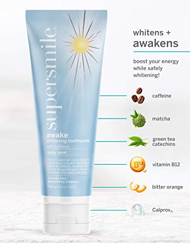 Supersmile Professional Awake Whitening Toothpaste for Your Morning Routine - Clinically Proven to Whiten Teeth Up to 6 Shades (Zesty Mint, 4.2 Oz)