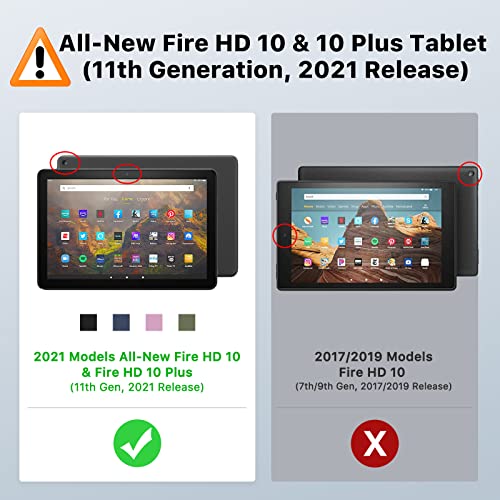 MoKo Case Fits All-New Kindle Fire HD 10 & 10 Plus Tablet (11th Generation, 2021 Release) 10.1", Ultra Clear Soft Flexible Transparent TPU Skin Bumper Back Cover Shell, Clear