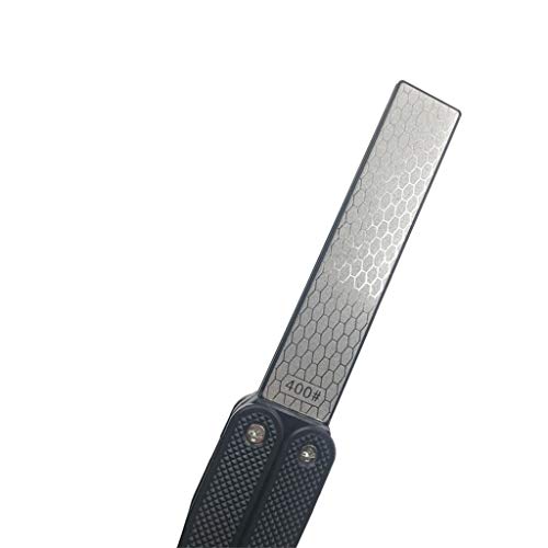 Hand-held double-sided whetstone, 400/600 Grit Folding Pocket Diamond Whetstone, Knife Sharpener Stone for Outdoor Camping Kitchen Garden