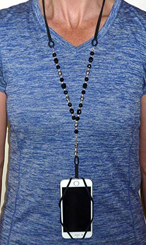 Beaded Women's Universal Lanyard Silicone Strap, Cell Phone Teacher Nurse Keys Keychain Exersize ID Card Badge Holder