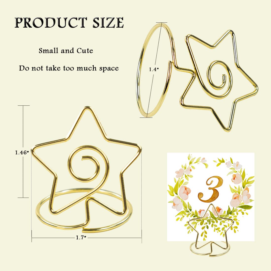 20Pcs Wedding Table Number Stand Place Card Holders for Table Setting Mini Table Menu Display Holder Stand for Memo,Cards,Pictures in Wedding,Birthday Party,Anniversary