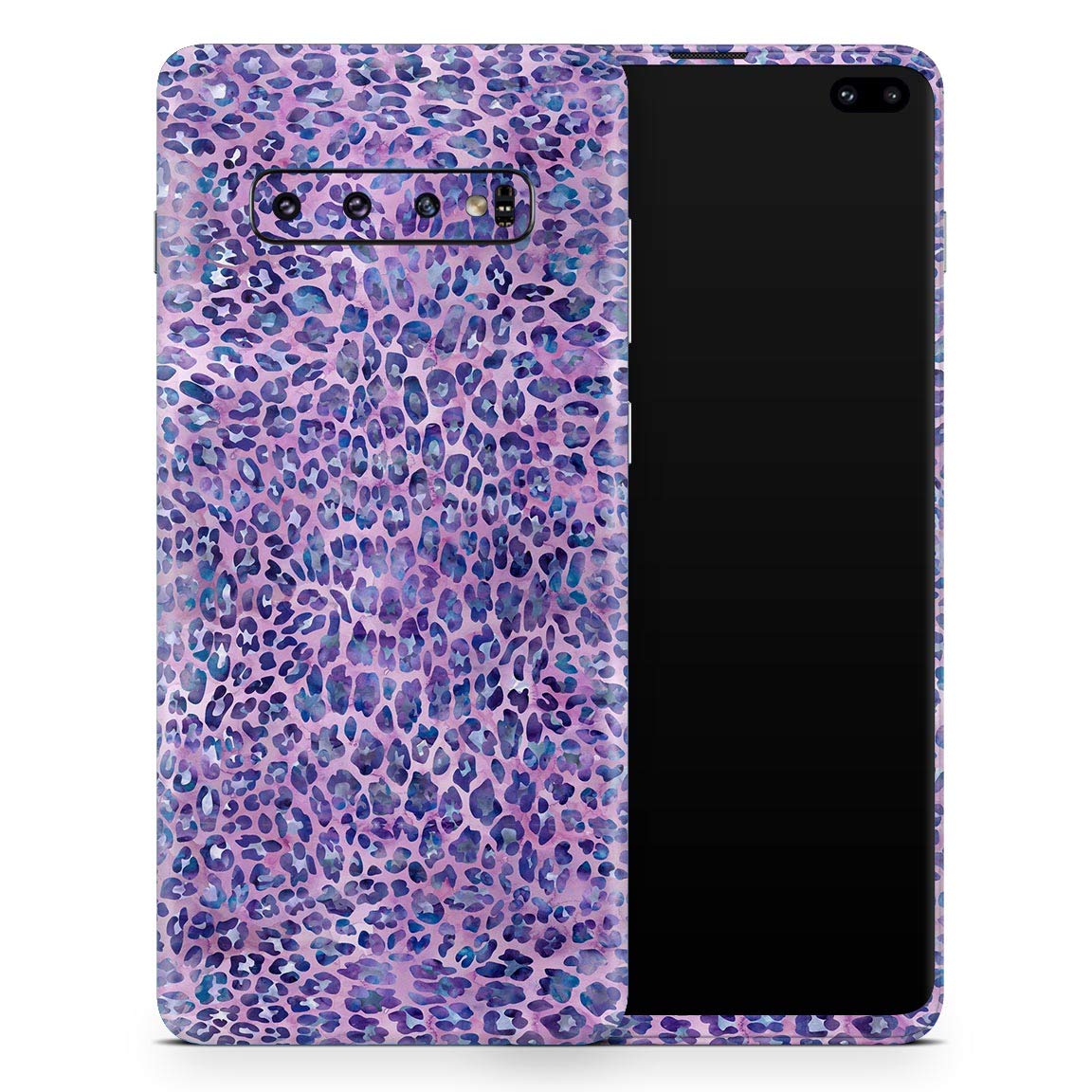 DesignSkinz Purple Watercolor Leopard Pattern Protective Vinyl Decal Wrap Skin Cover Compatible with The Samsung Galaxy S20 (Screen Trim & Back Glass Skin)